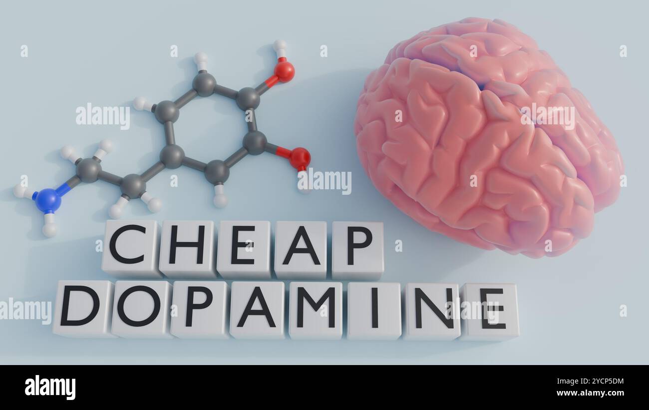 Dopamine 3d molecular model hi-res stock photography and images - Alamy