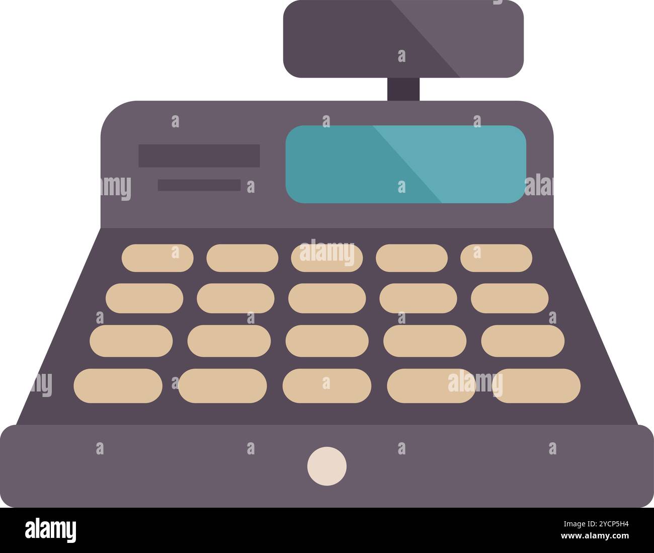 Electronic cash register with buttons and display for prices and total ...