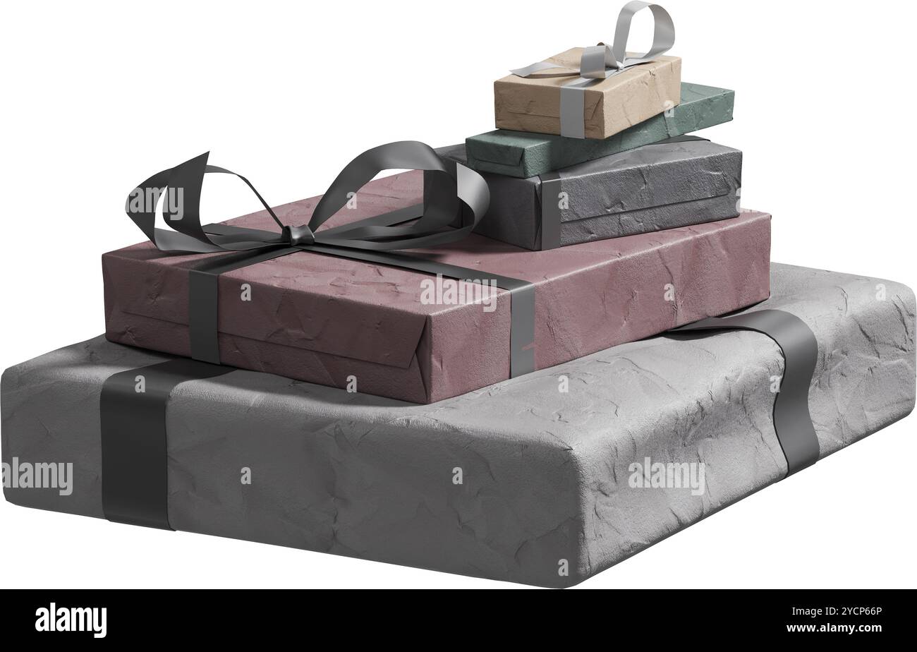 3d gift box merry Cut Out Stock Images & Pictures - Alamy
