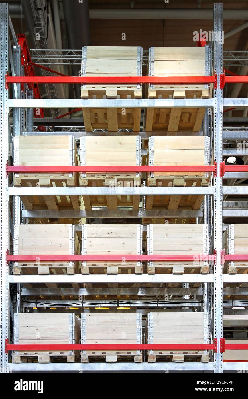 Wooden crate shelving hi-res stock photography and images - Alamy