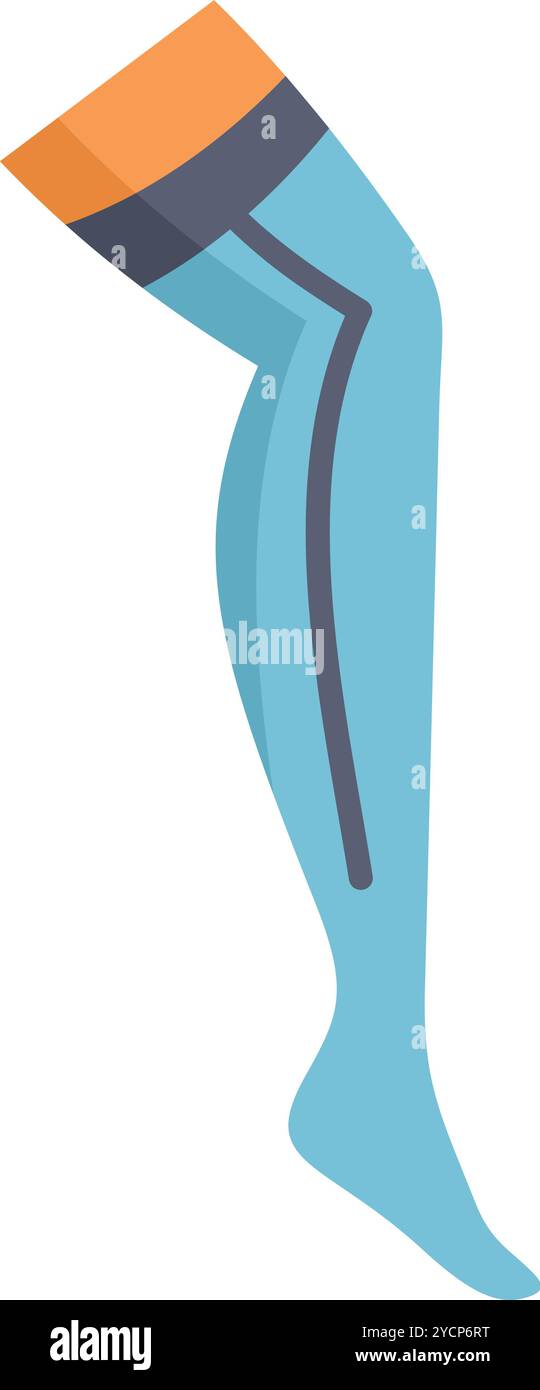 This vector illustration features a compression stocking, designed to ...