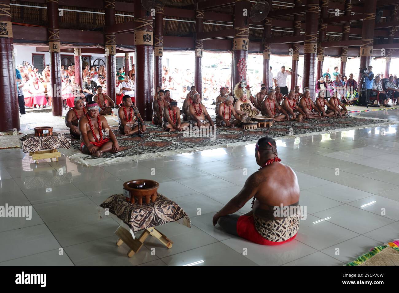 Members of the Falelatai Village participate in an official Royal 'Ava ...