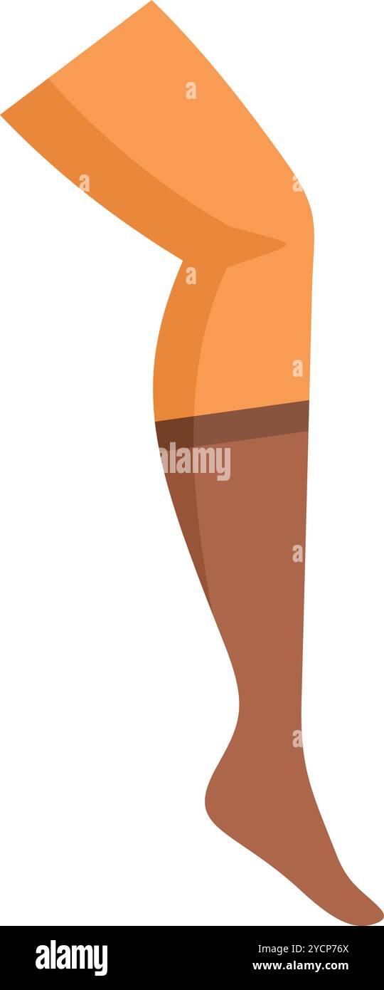 Human leg wearing compression stocking, medical hosiery for varicose ...