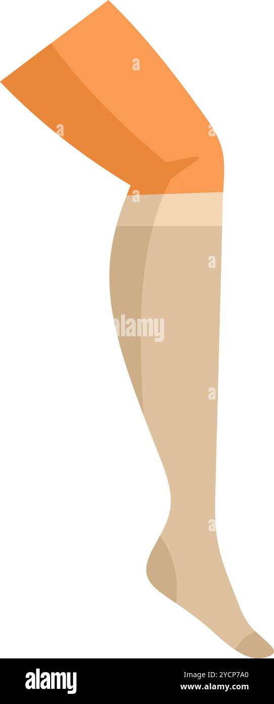Medical illustration of a mannequin leg wearing a compression stocking ...