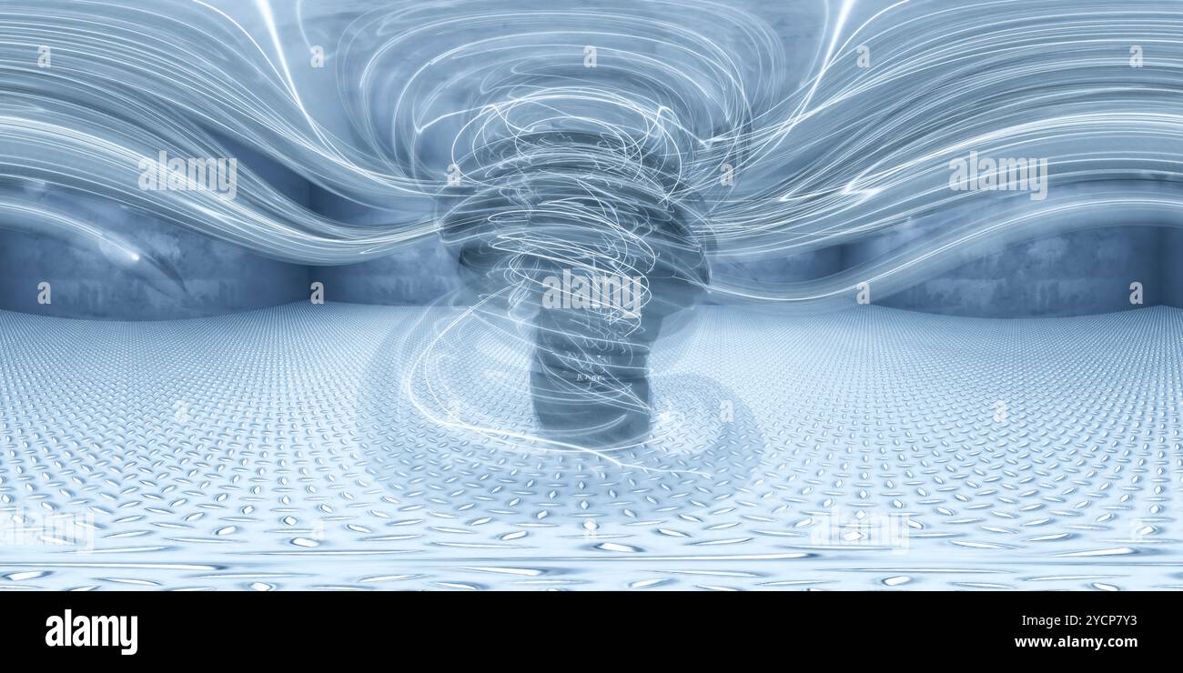 360 degree panorama of Swirling Blue Vortex of Light and Energy Stock ...