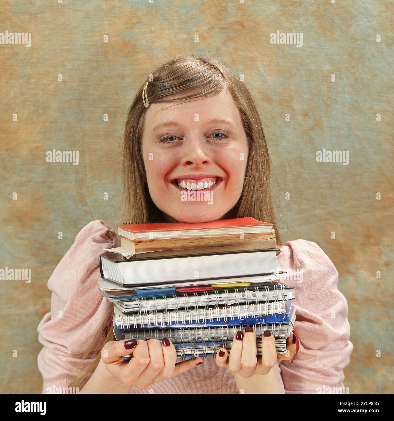 Girl with books Stock Photo - Alamy