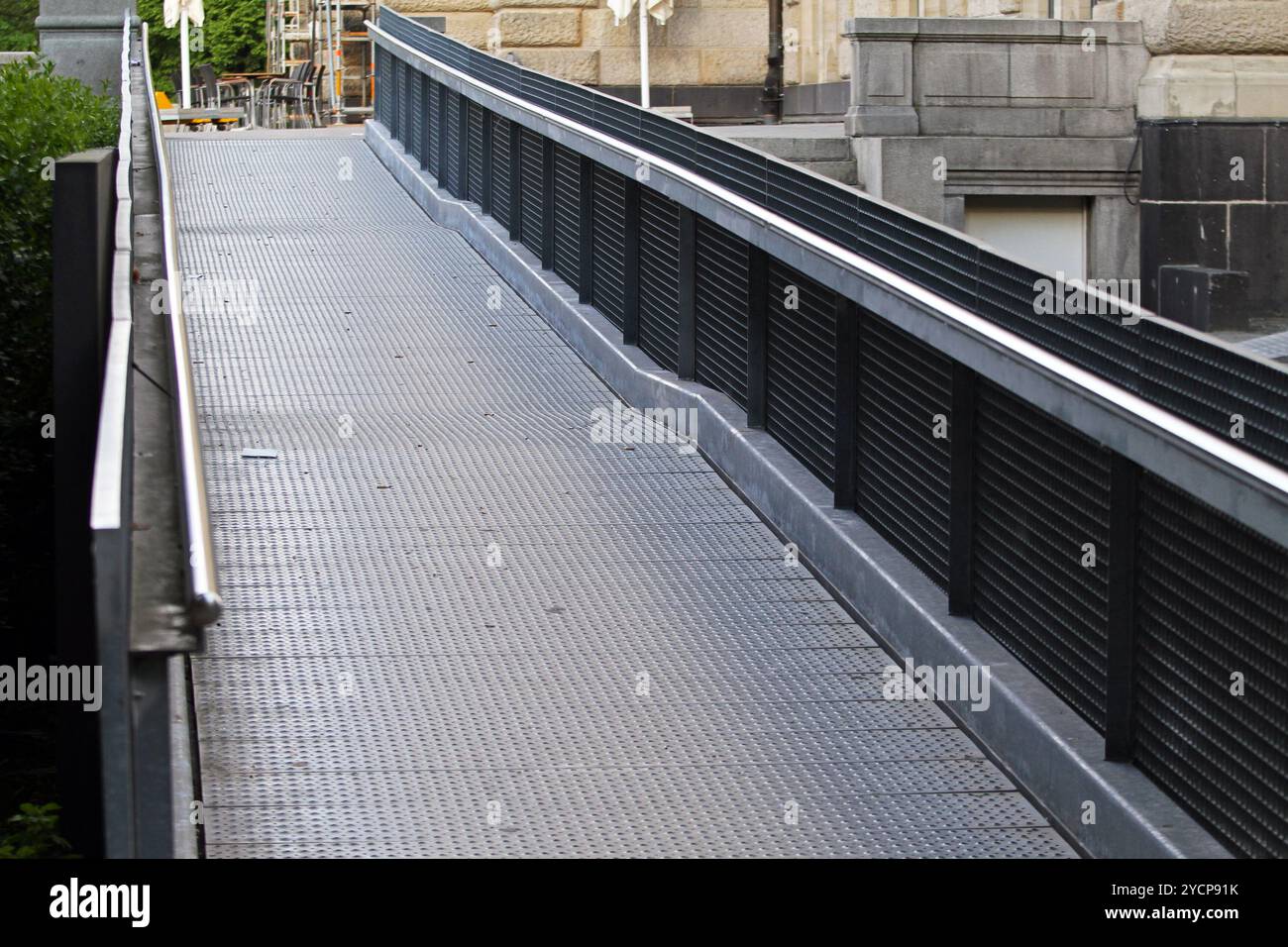 Metal ramp for disabled access to building Stock Photo - Alamy