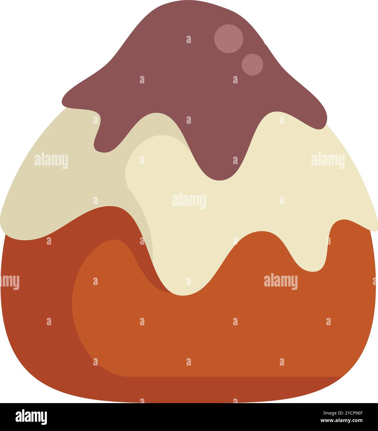 This vector illustration features a sweet treat with icing melting down ...