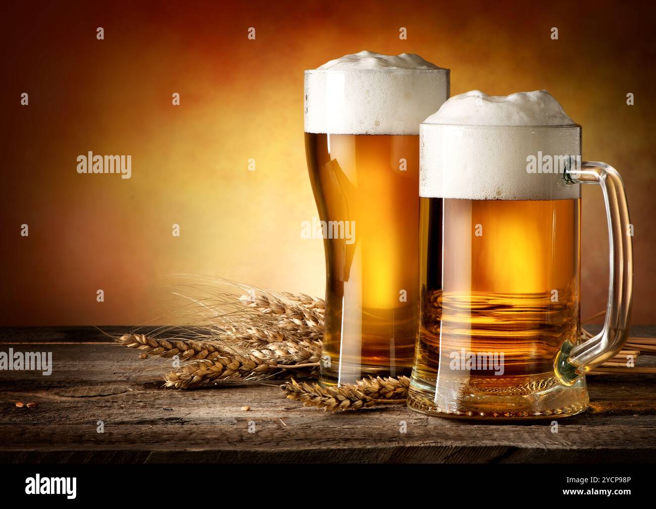 Two mugs of beer Stock Photo - Alamy