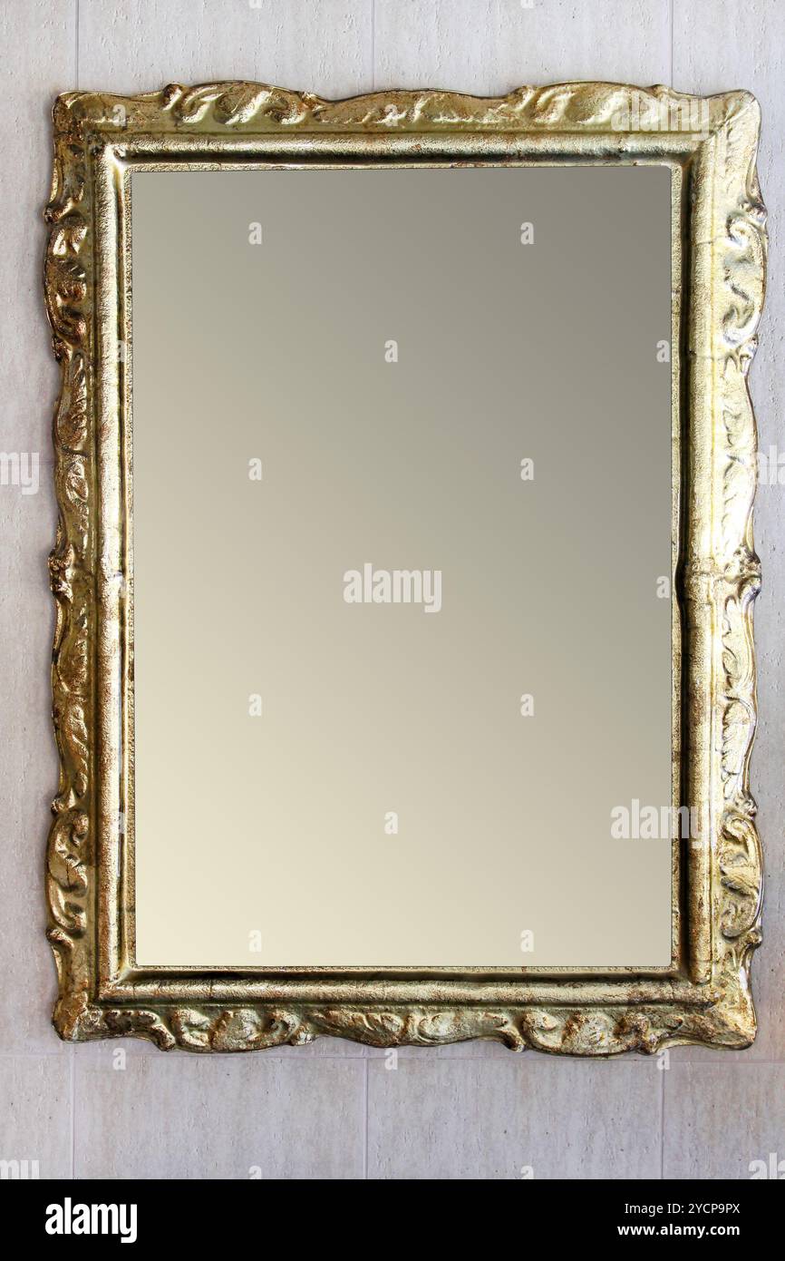 Vintage style mirror with irregular border frame Stock Photo - Alamy