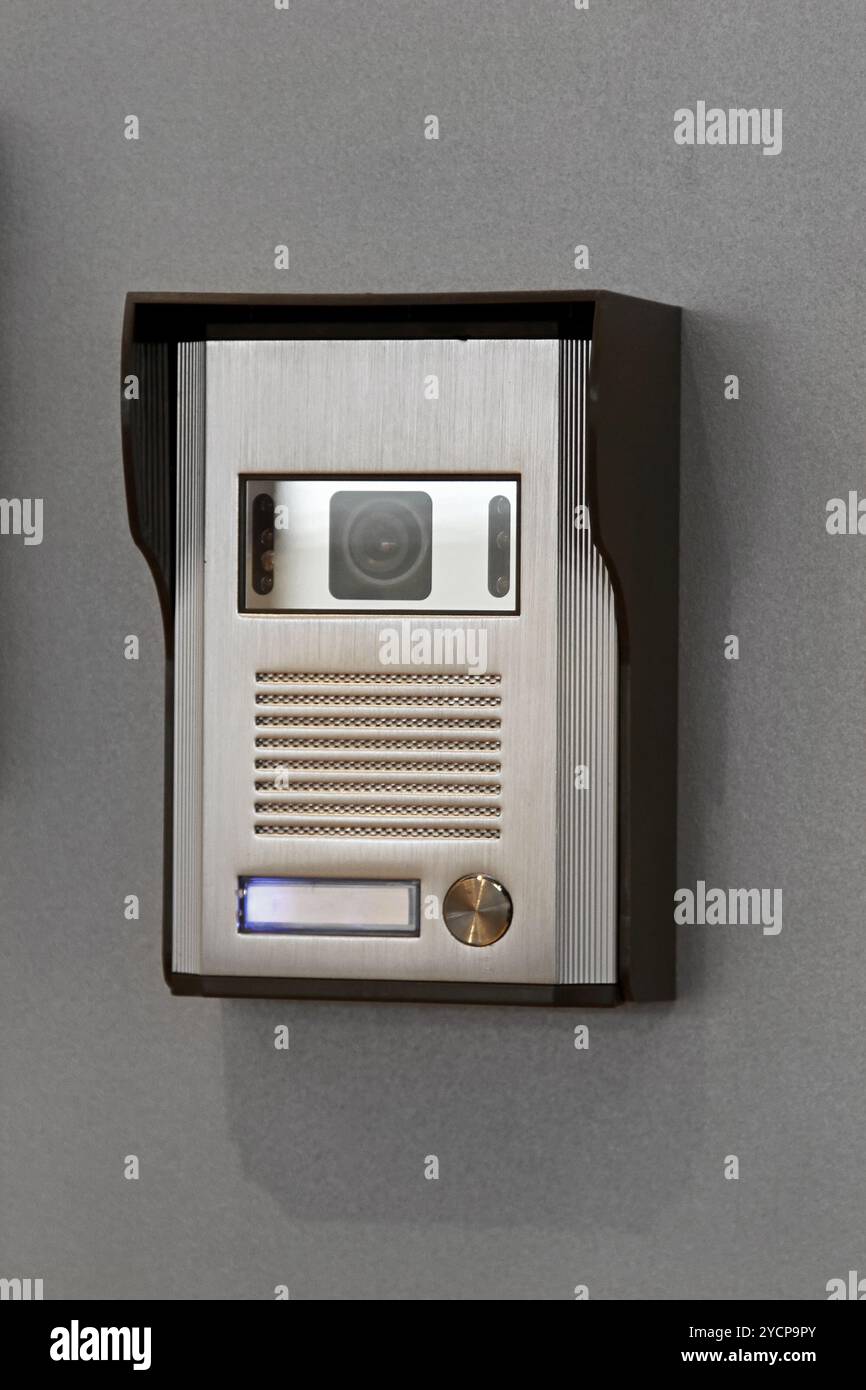 Exterior box for home video intercom communication Stock Photo - Alamy