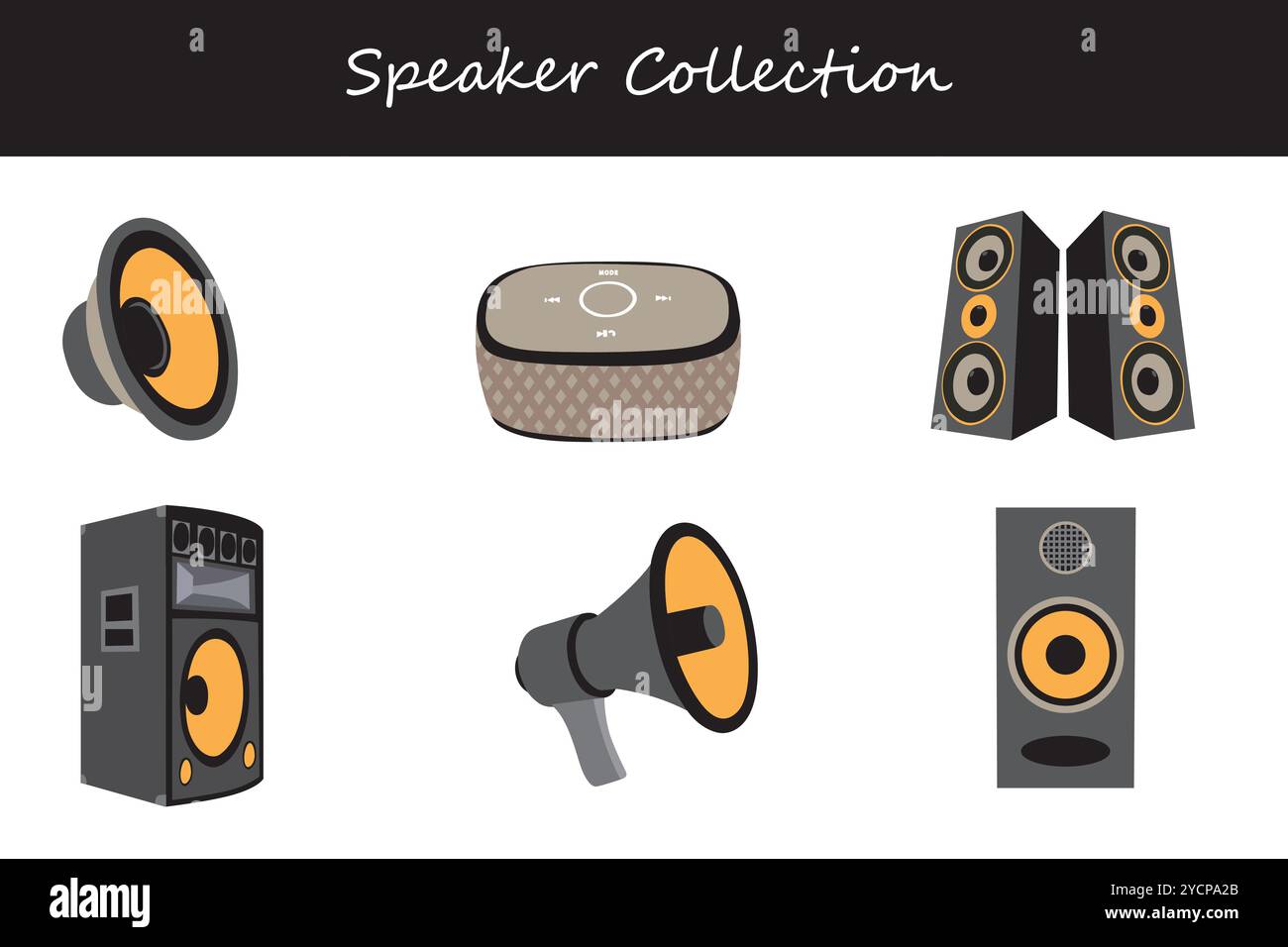 speaker collection in different poses. Vector illustration Stock Vector ...