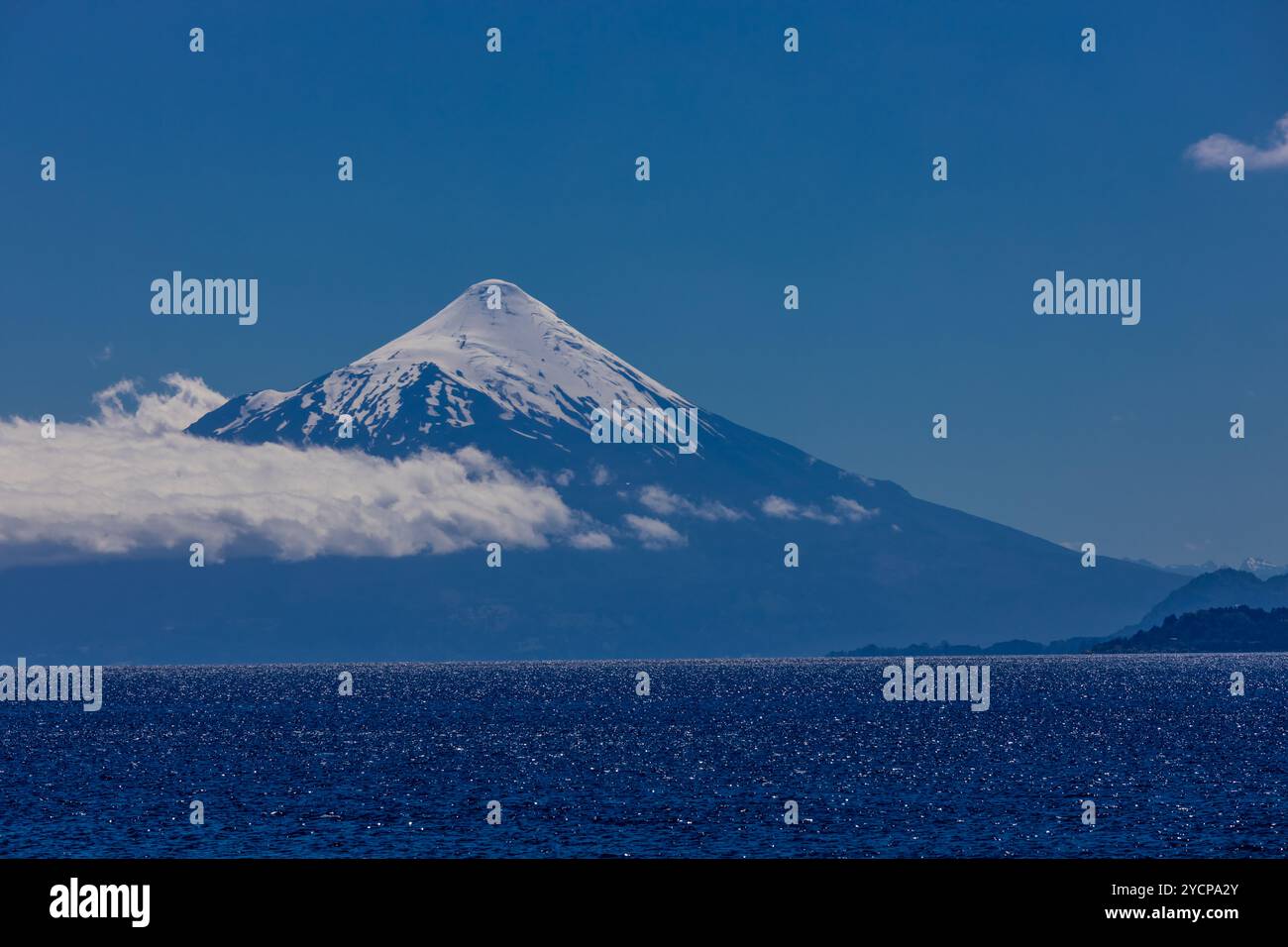 Osorno volcano in Chile. The ring of Fire volcano crater and lava on ...