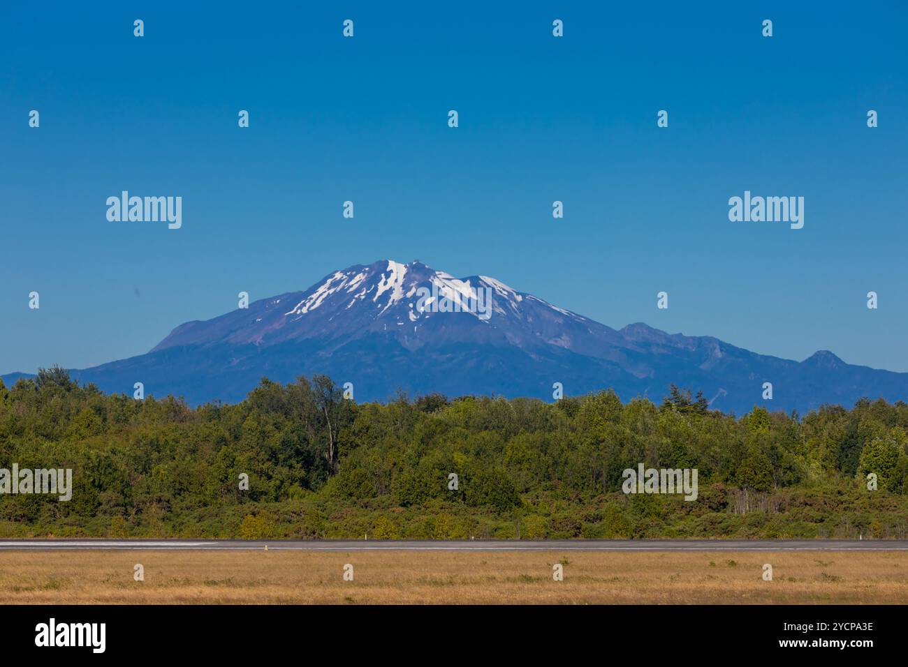 Osorno volcano in Chile. The ring of Fire volcano crater and lava on ...