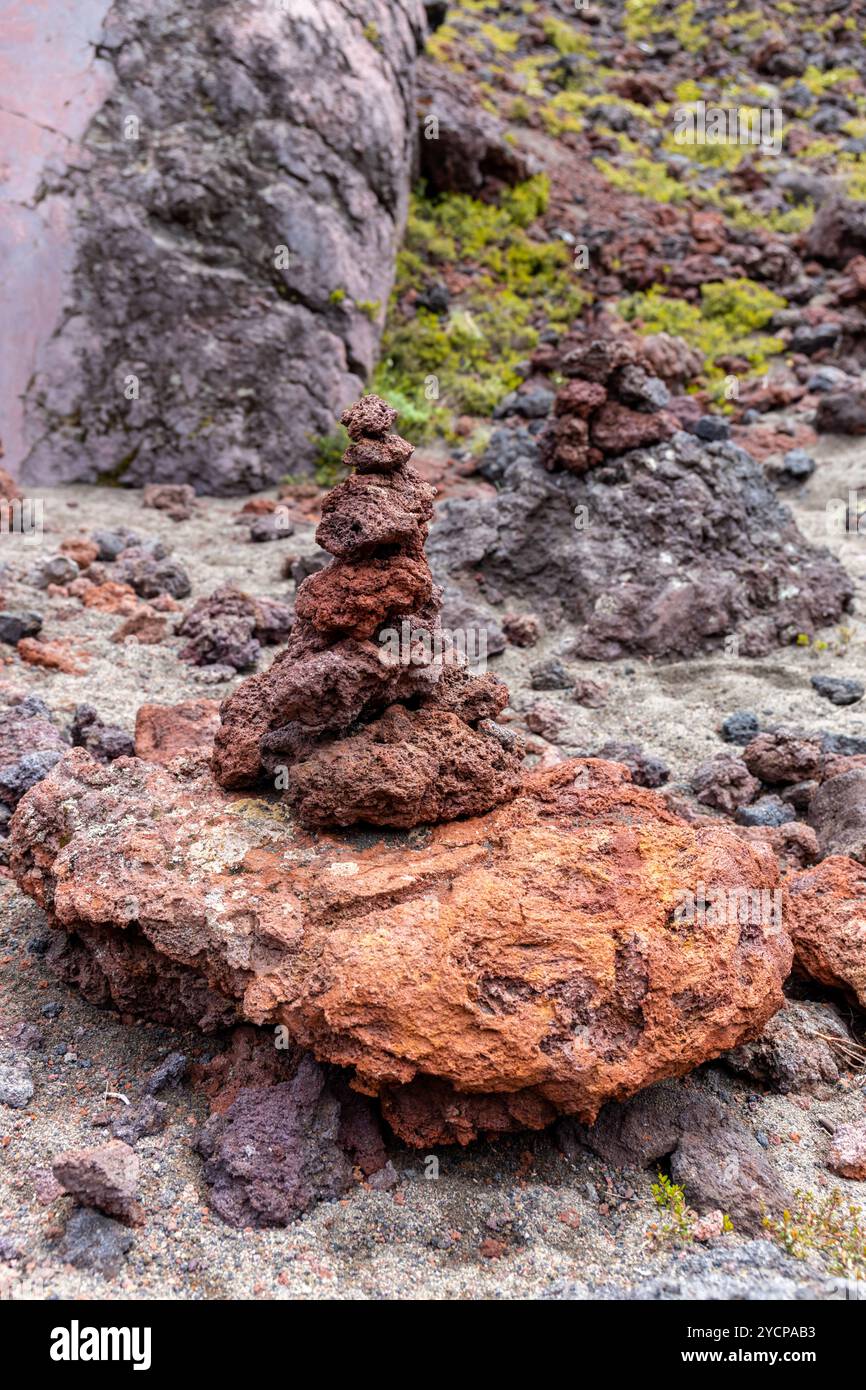 Osorno volcano in Chile. The ring of Fire volcano crater and lava on ...