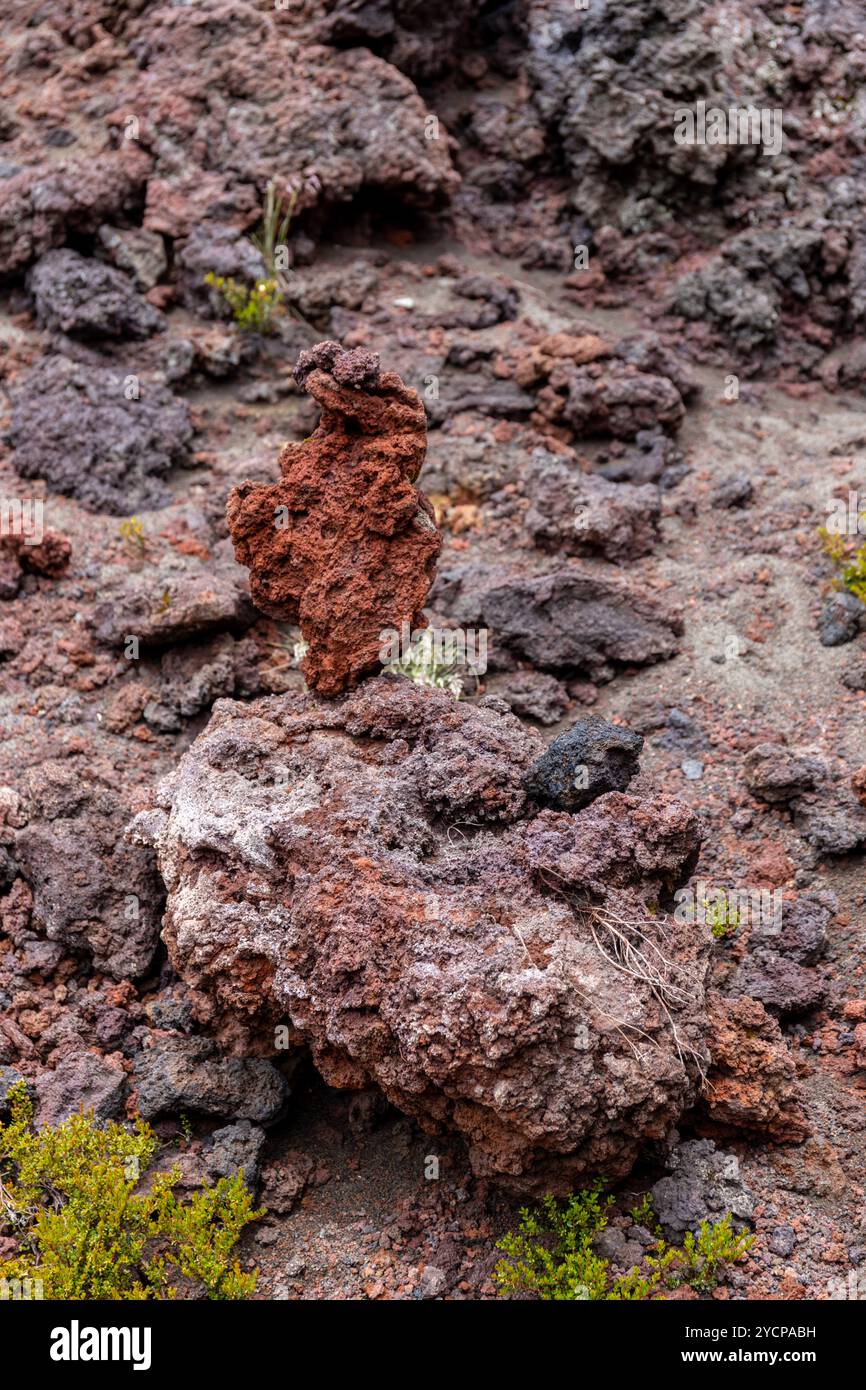 Osorno volcano in Chile. The ring of Fire volcano crater and lava on ...