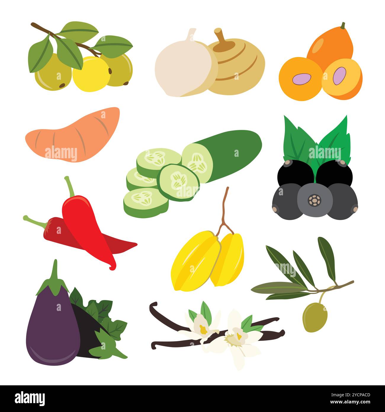 Mix of fruits and berries Stock Vector Images - Alamy