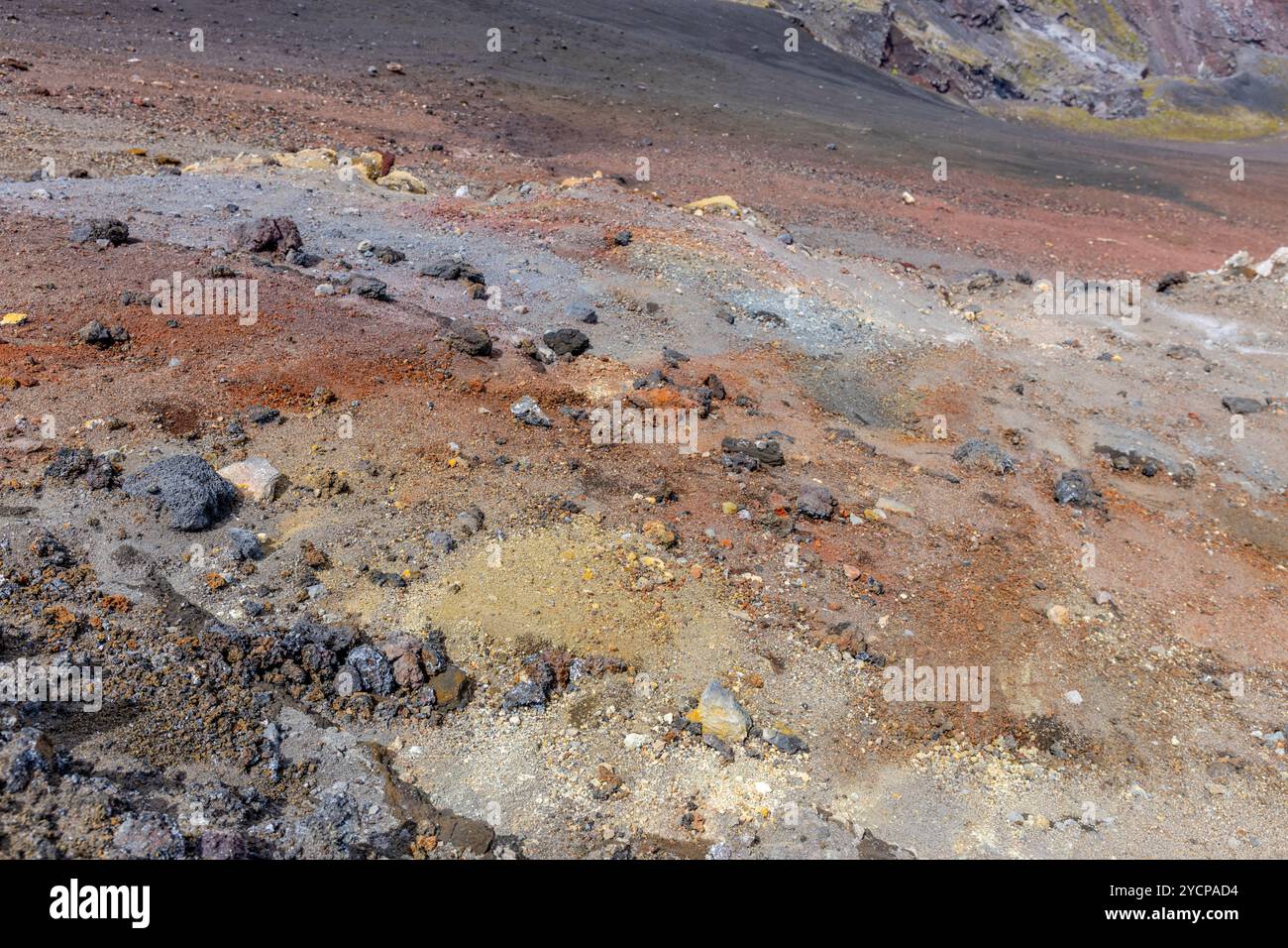 Osorno volcano in Chile. The ring of Fire volcano crater and lava on ...
