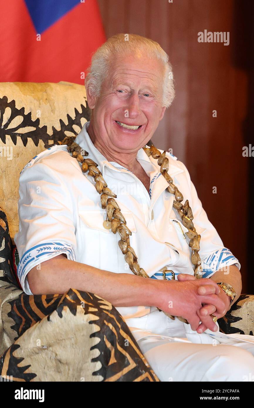King Charles III smiles during an 'ava ceremony, reserved only for ...