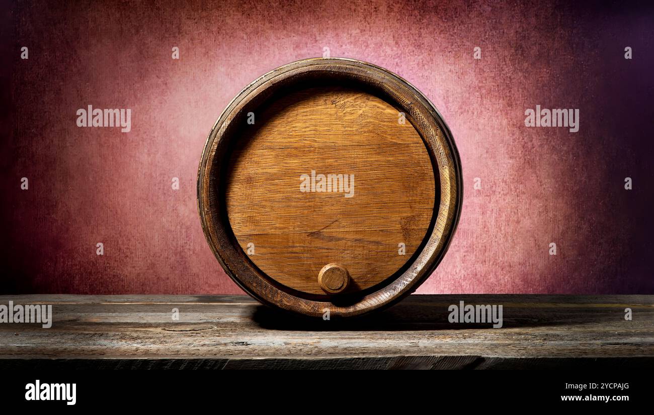 Barrel on pink Stock Photo - Alamy