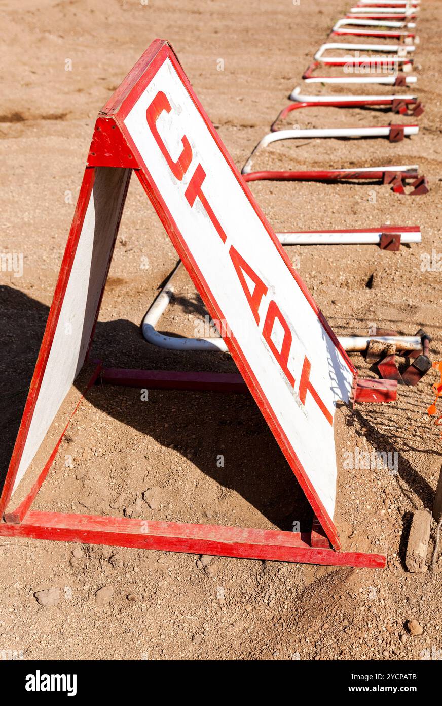 The starting line in motocross competition Stock Photo - Alamy