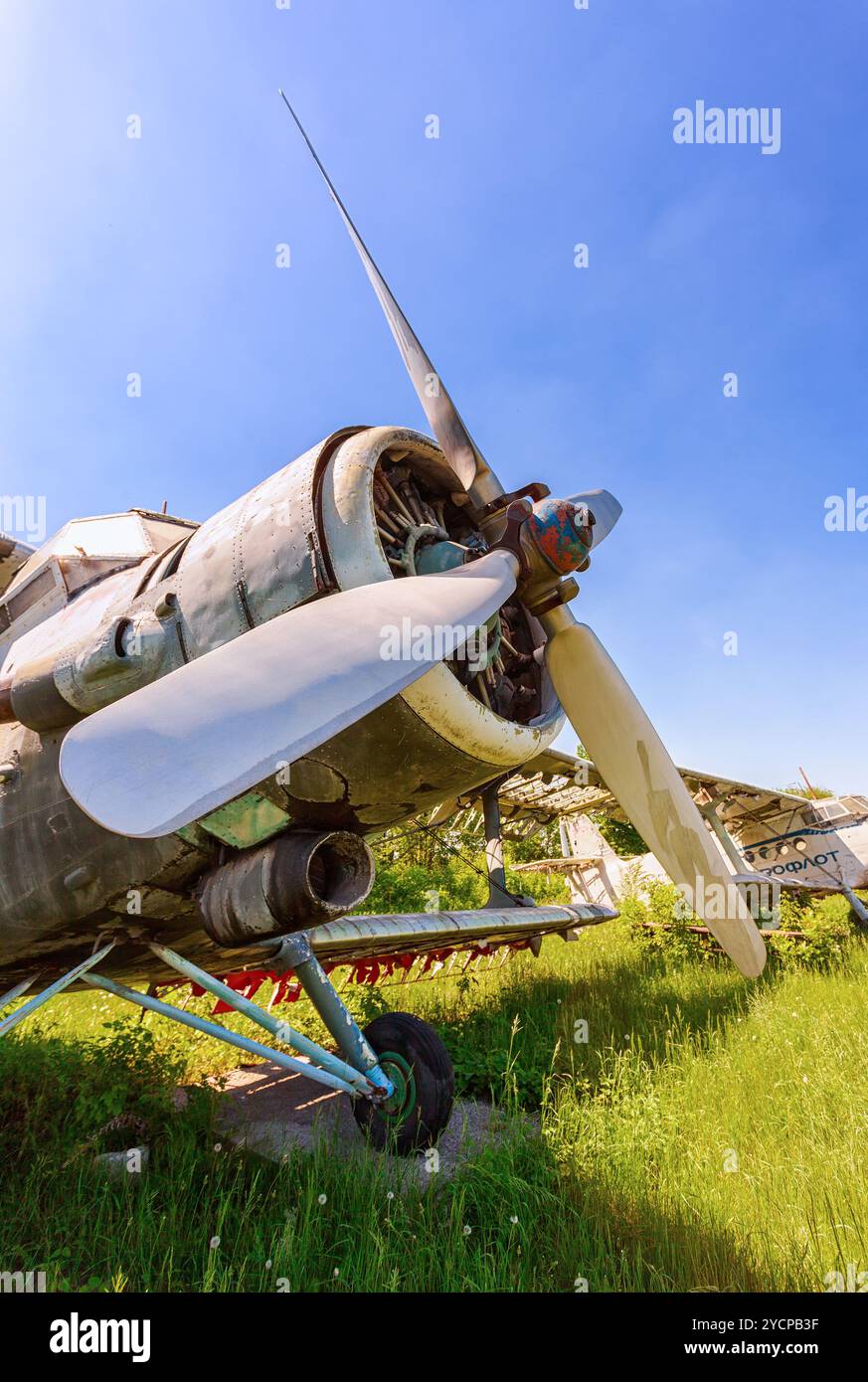 Old russian aircraft An-2 at an abandoned aerodrom Stock Photo - Alamy