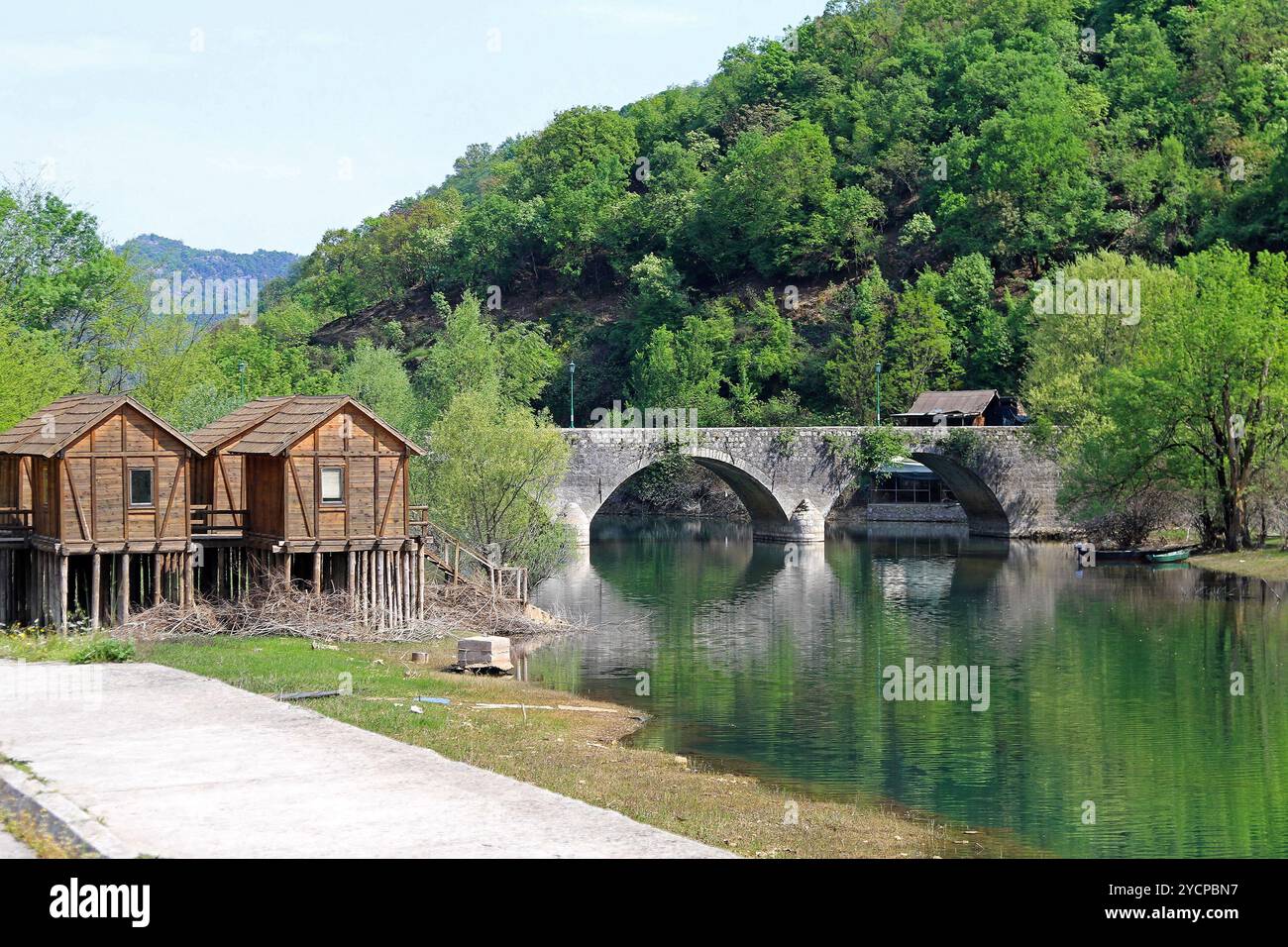 Old stone arch bridge at Rijeka Crnojevica in Montenegro Stock Photo - Alamy