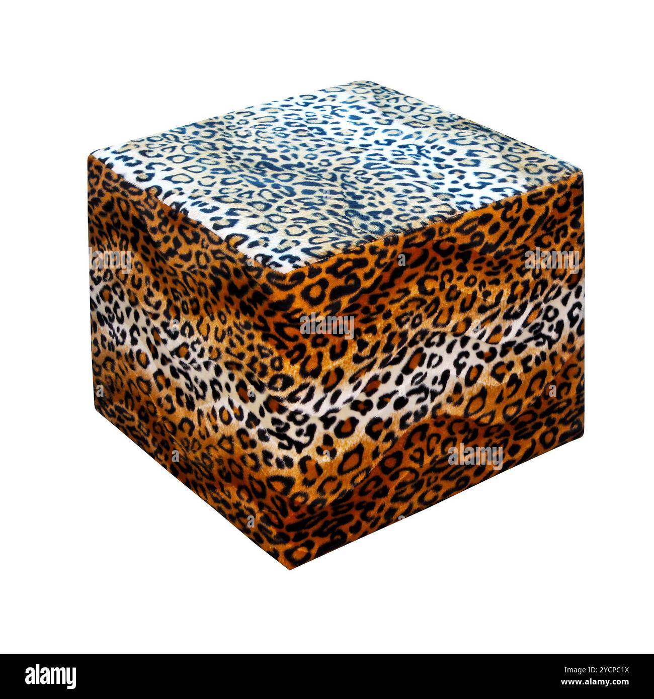 Leopard print stool isolated included clipping path Stock Photo - Alamy