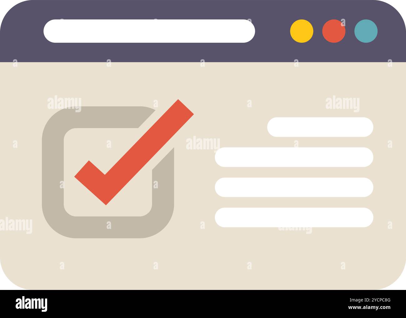 Website is showing a checkmark in a checkbox, indicating a completed task or submitted online ...