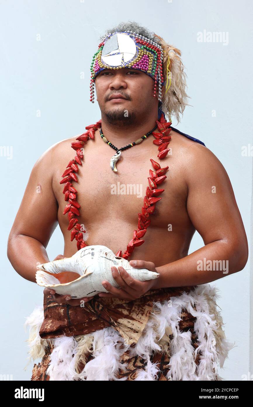 Members of the Falelatai village participate in an 'ava ceremony ...