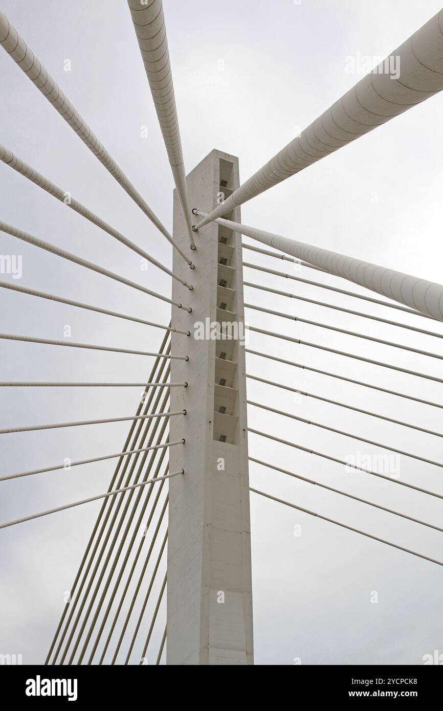 Suspended bridge pillar Stock Photo - Alamy