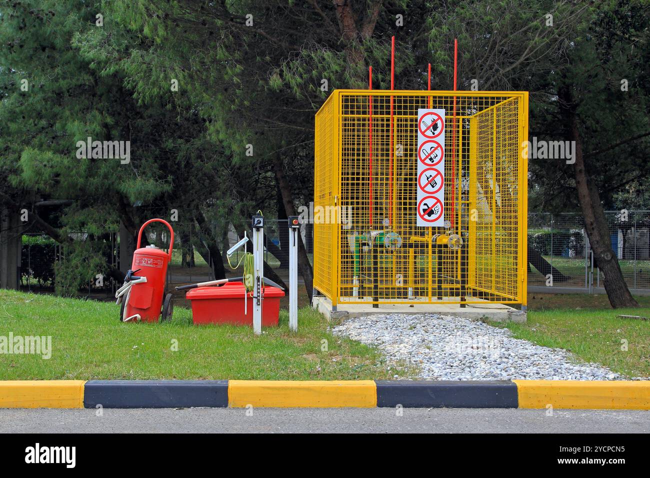 Gas station pipes Stock Photo - Alamy