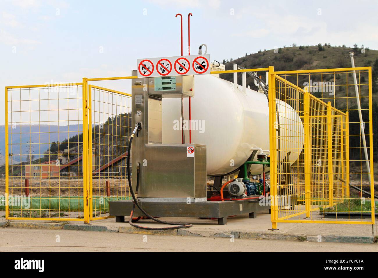 LPG gas station for autogas with big cylinder Stock Photo - Alamy