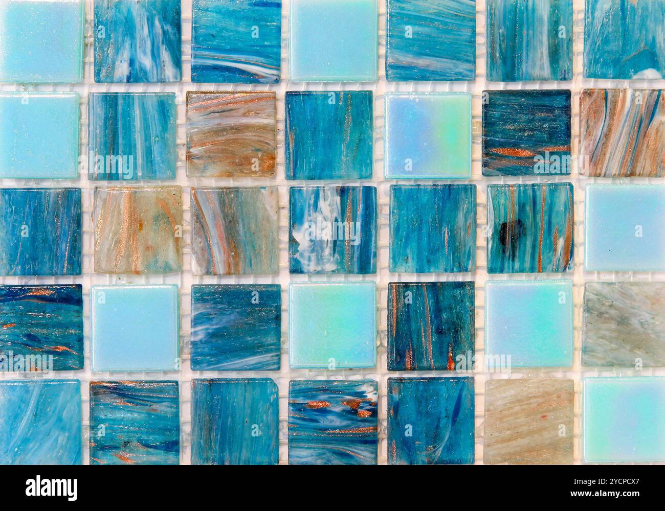 Aqua mosaic tiles Stock Photo - Alamy