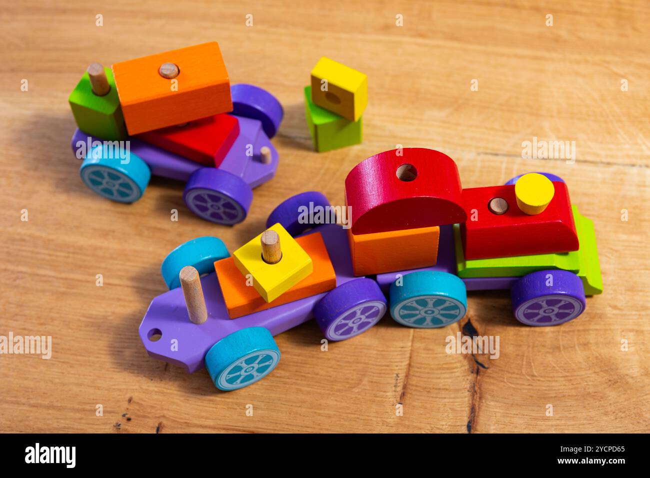 Wooden toy locomotive wagons hi-res stock photography and images - Alamy