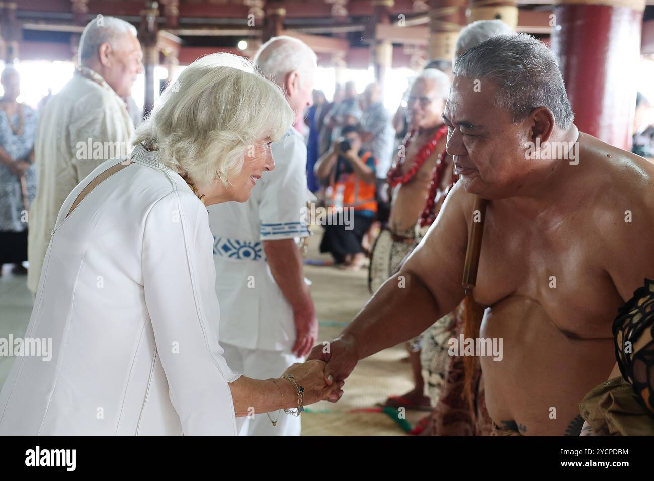 Queen Camilla meets villagers following the official royal 'ava ...