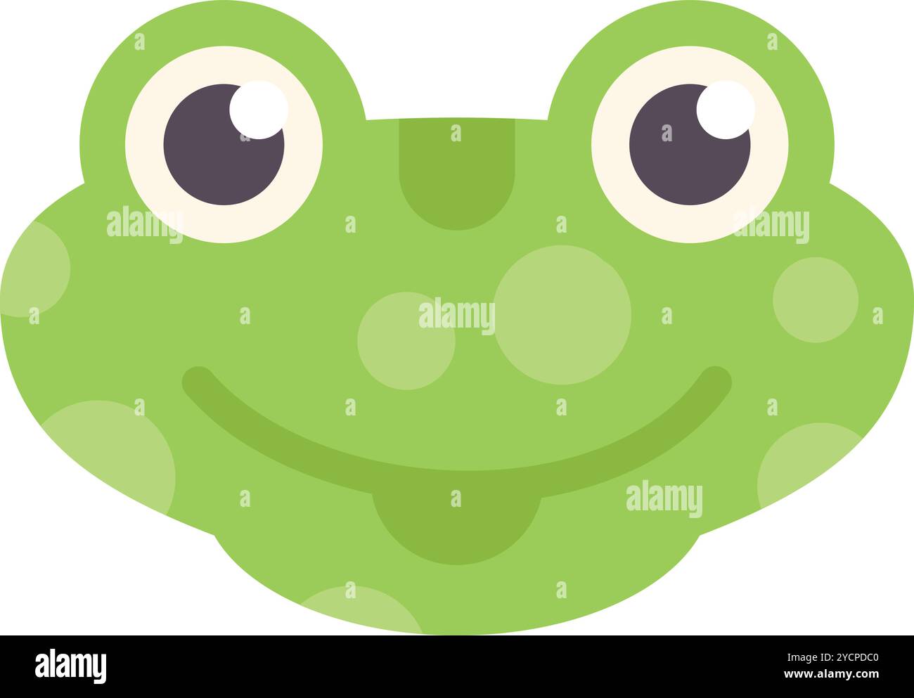 Cartoon illustration of a happy green frog smiling and sticking out its ...