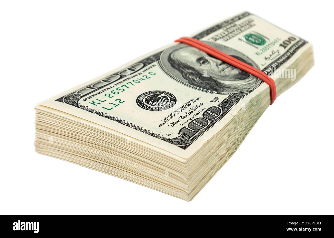 Stack of Ten Thousand Dollar Piles of One Hundred Dollar Bills Isolated ...