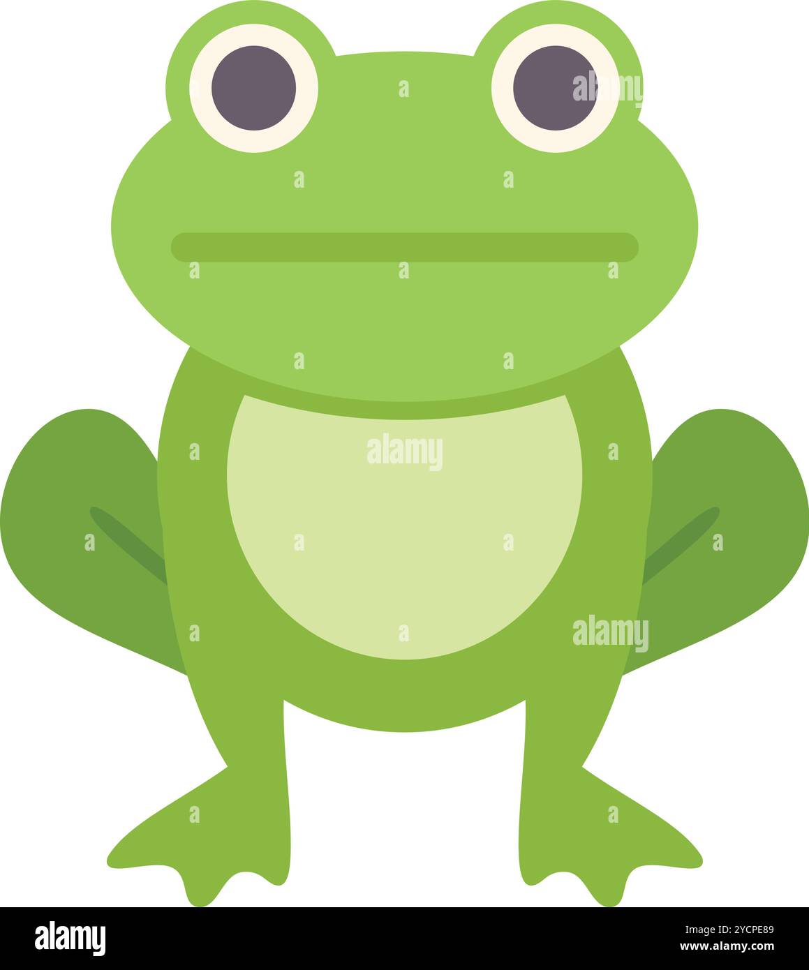 Happy cartoon frog standing and looking forward, perfect for children's ...
