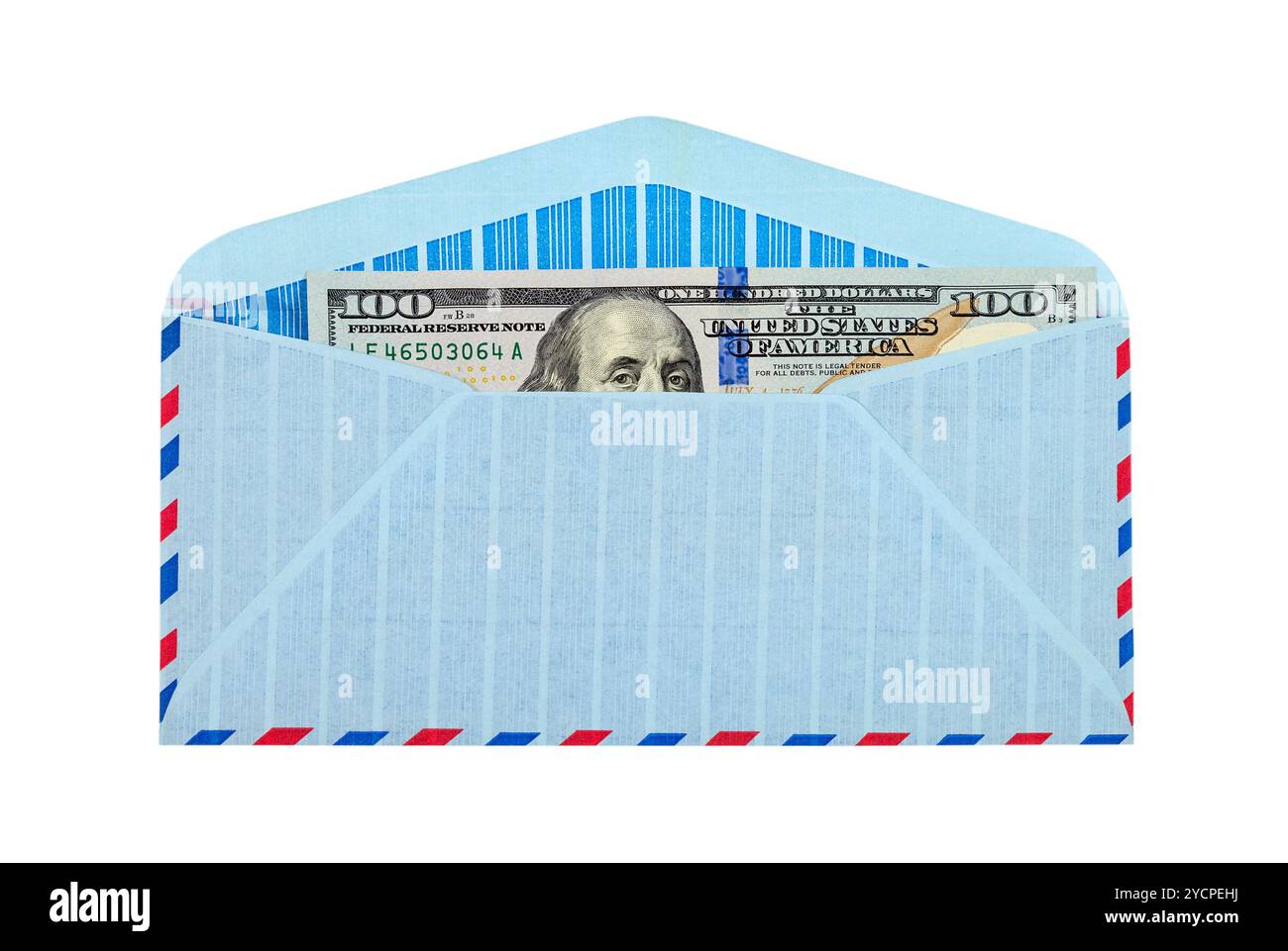 Envelope with cash in dollars isolated on white background Stock Photo ...
