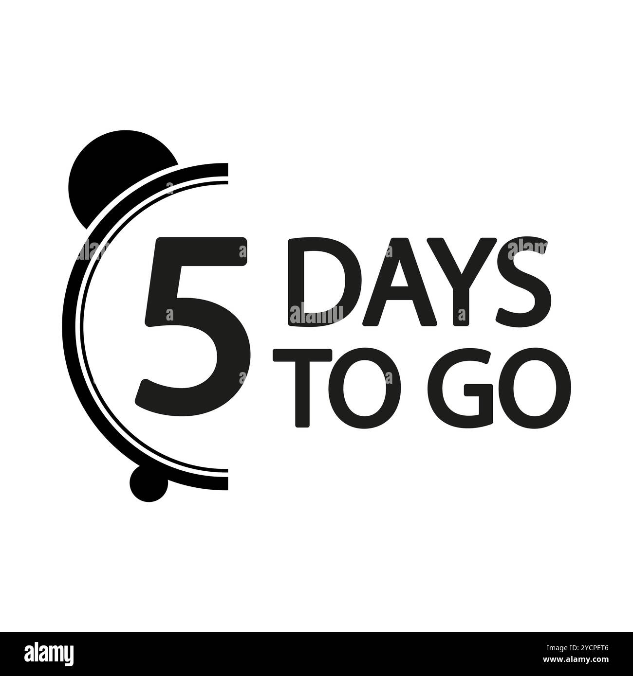 Countdown timer icon. Five days countdown. Bold number design. Minimal ...