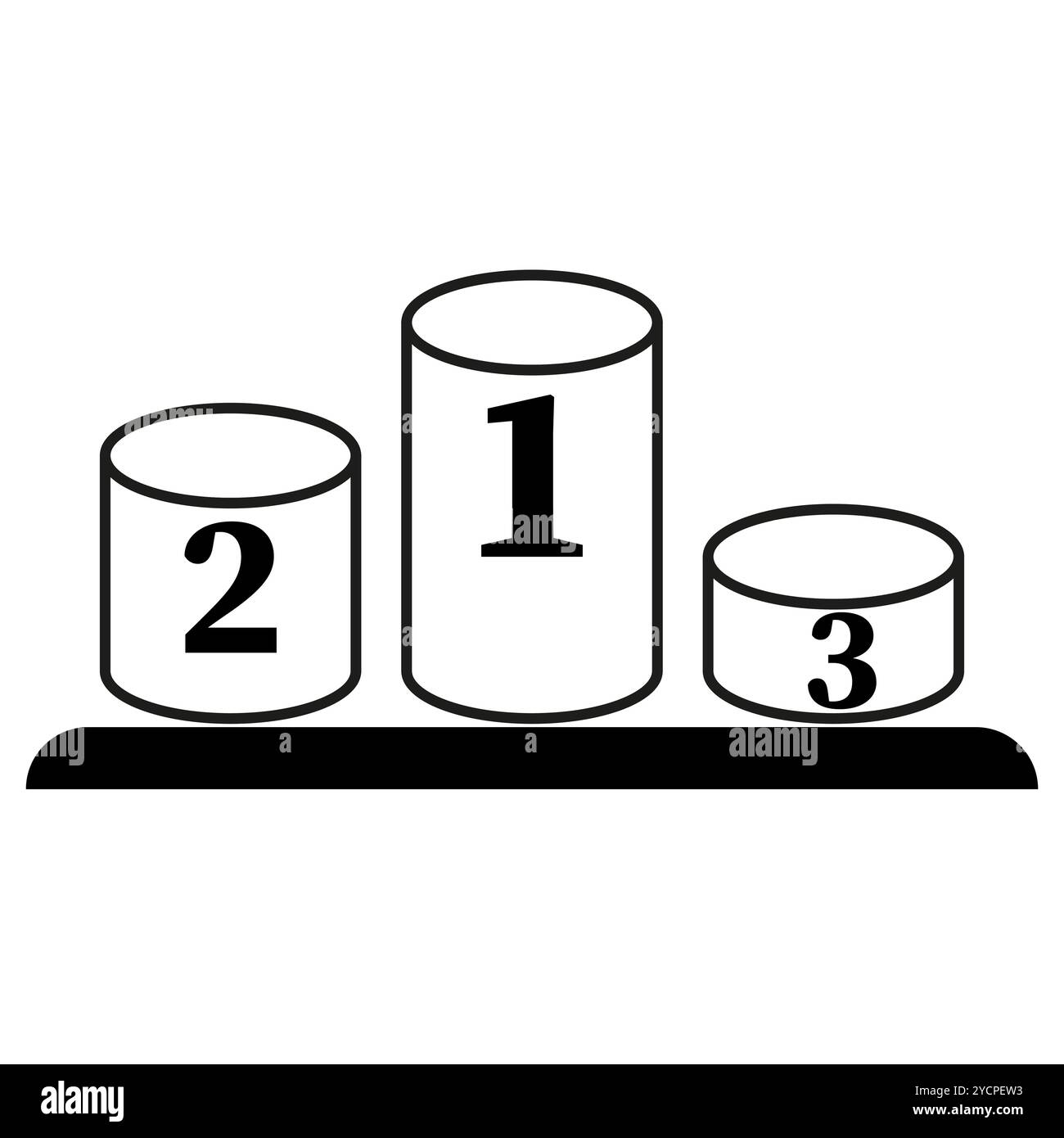 Podium ranking icon. First place number. Minimalist black and white ...