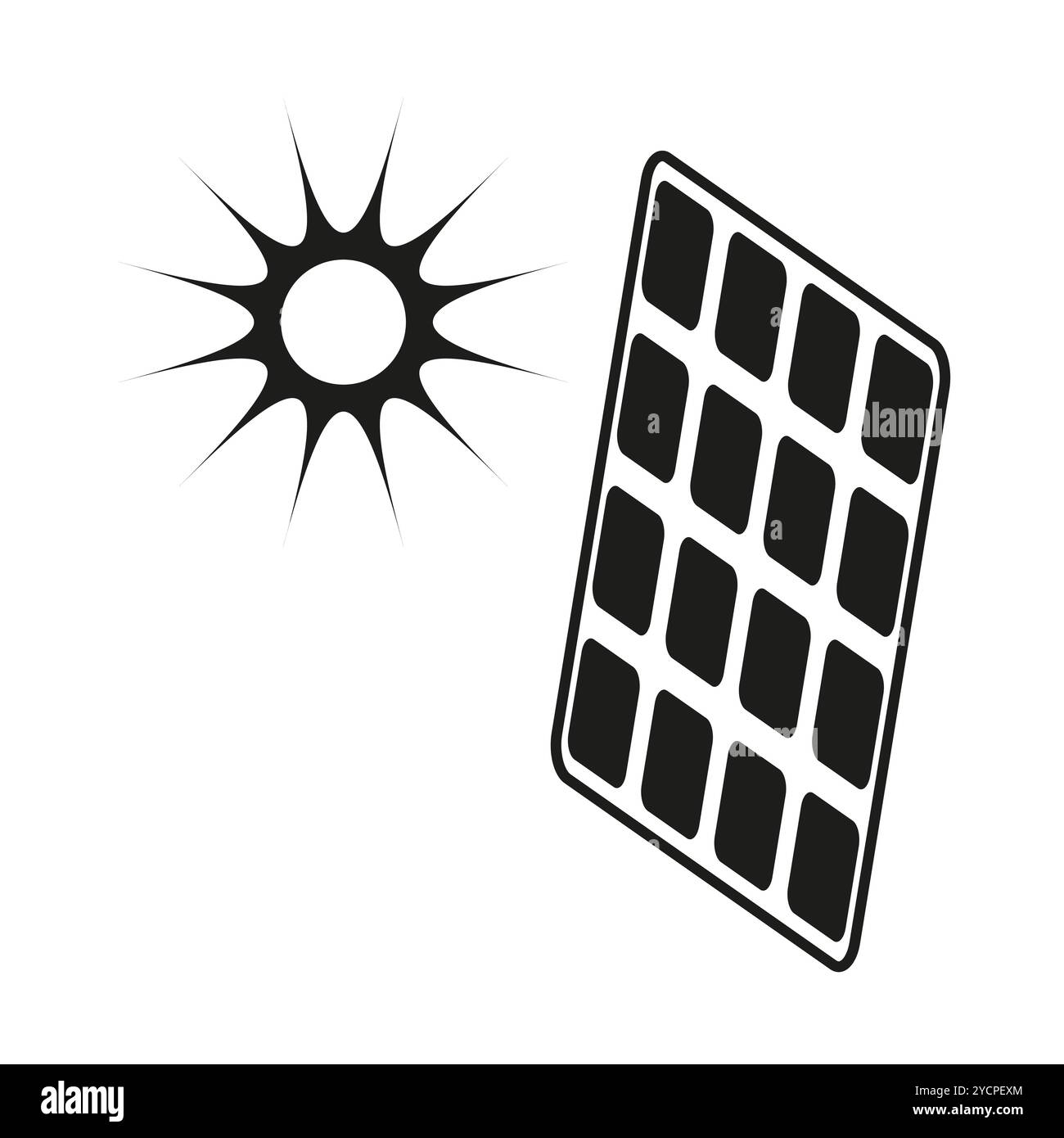 Solar Panel Icon. Sun and energy concept. Solar power technology ...
