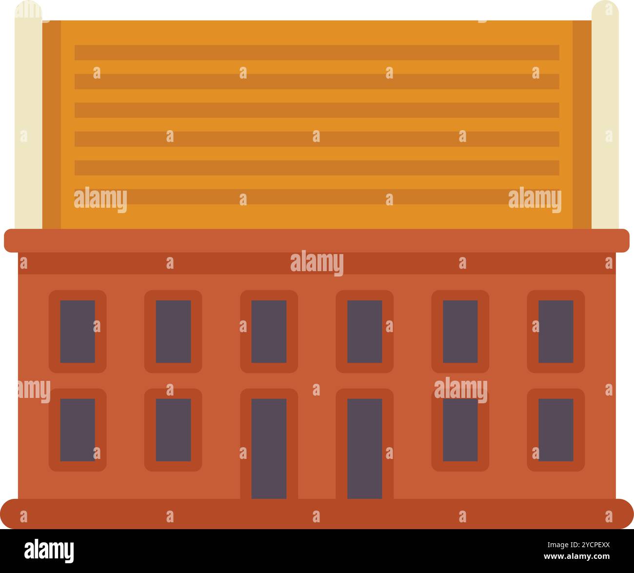 Two story building with a large brown roof is being constructed with a ...