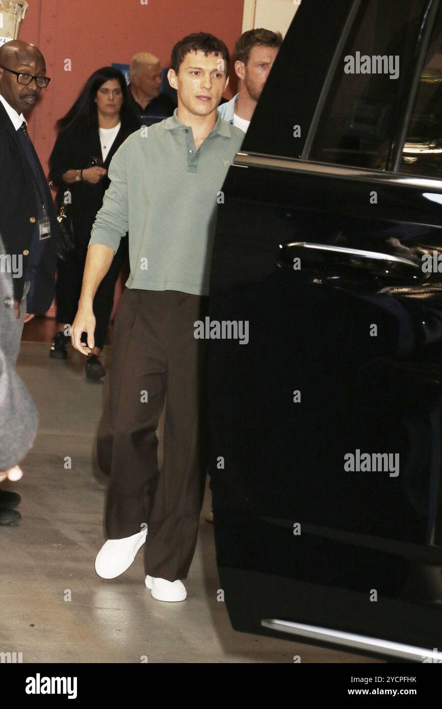 October 23, 2024 Tom Holland on Live with Kelly & Mark to talk about ...