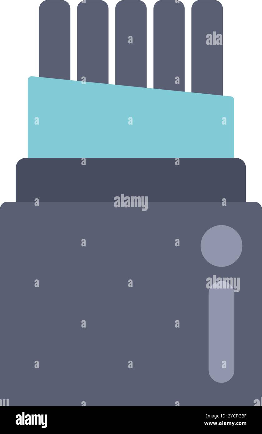 This minimalist icon showcases a fiber optic cable transmitting data ...