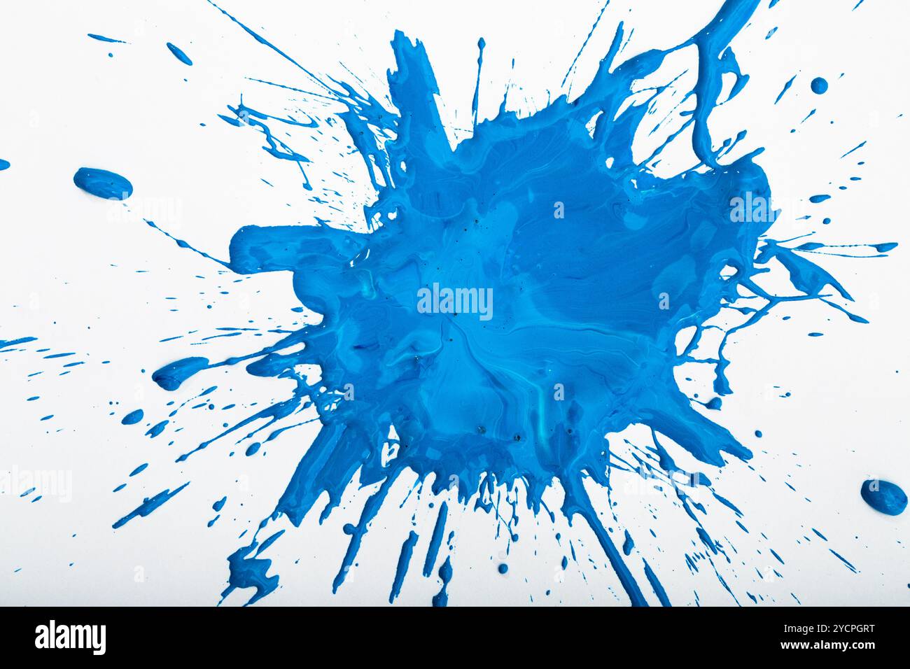 Blue blot with splashes Stock Photo - Alamy