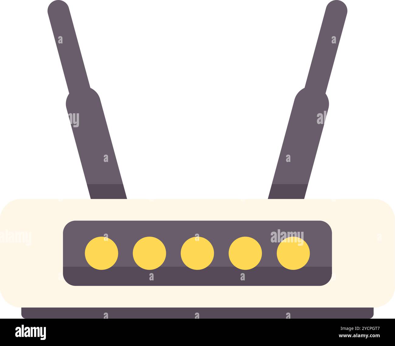 Wireless router with two antennas is transmitting a strong wifi signal ...