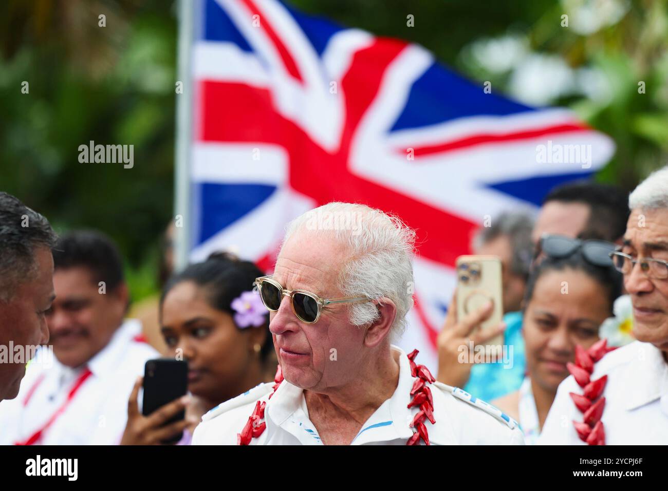 King Charles III during a visit to the Moata'a Village Mangrove ...