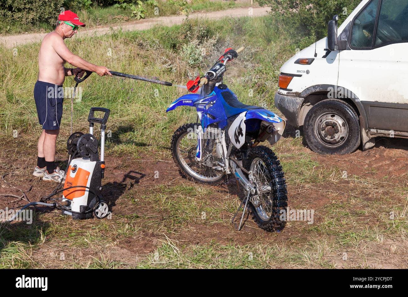Man washing motorcycle hi-res stock photography and images - Alamy